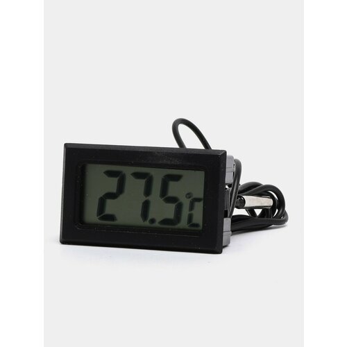 Цифровой электронный термометр с выносным датчиком, датчик температуры Цвет Черный