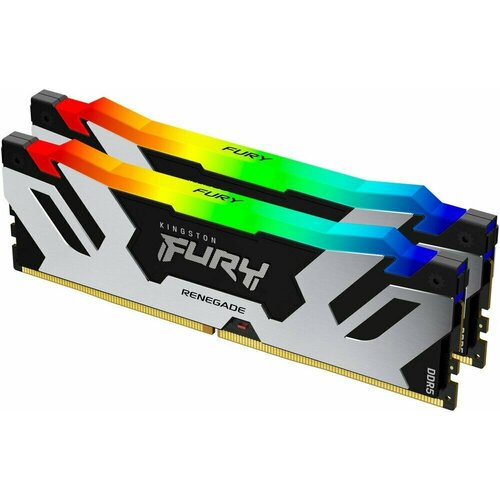Оперативная память 48Gb DDR5 6400MHz Kingston Fury Renegade Silver RGB (2x24Gb KIT) (KF564C32RSAK2-48)