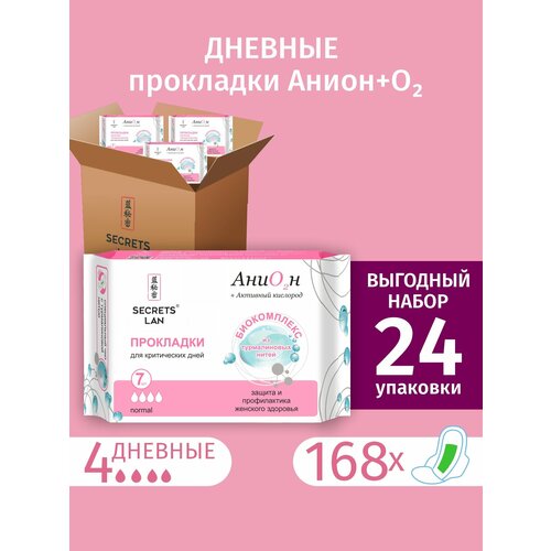 Прокладки женские гигиенические анионовые набор 24 упаковки (168 шт)