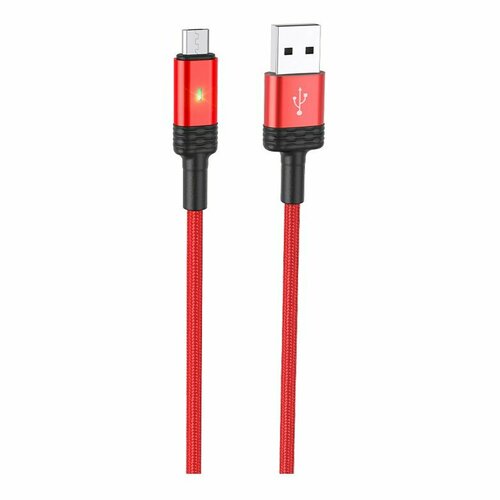 Дата-кабель Borofone BU30 USB-MicroUSB (2.4 А) 1 м, красный