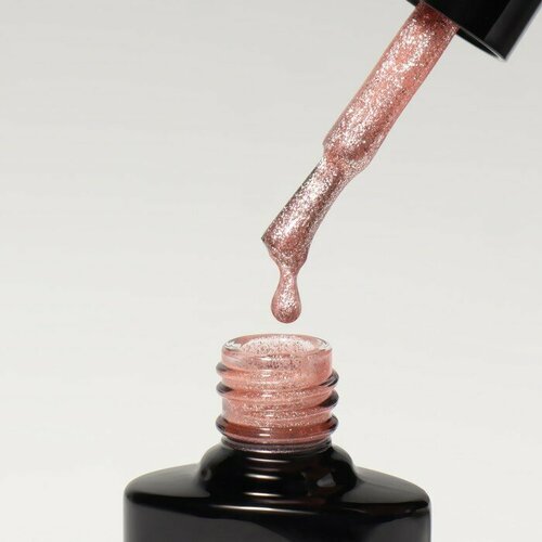 Queen fair Гель лак для ногтей, «CHROME», шиммерный, 3-х фазный, 8мл, LED/UV, цвет жемчужно-розовый (019)