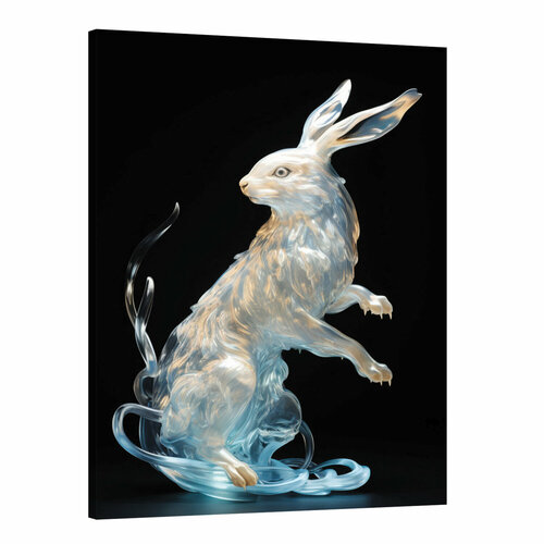 Интерьерная картина 50х70 "Скульптура кролик"