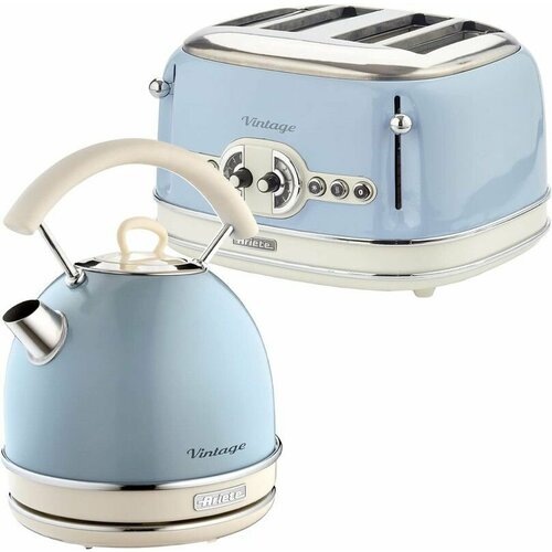 Кухонный набор с чайником и тостером Ariete ARPK41 Retro Style, Blue