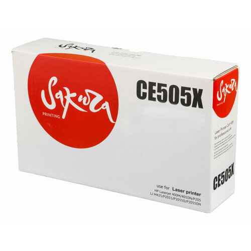 6 шт. Картридж лазерный Sakura 05X / CE505X Увеличенной емкости черный 10000 стр. для HP (SACE505X)