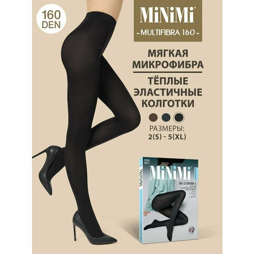 Колготки MiNiMi Multifibra, 160 den, размер 4, черный