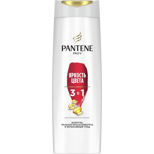 Шампунь для волос PANTENE, Яркость цвета, 3 в 1, 360 мл