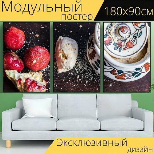 Модульный постер "Индия, индийский, индийская кухня" 180 x 90 см. для интерьера