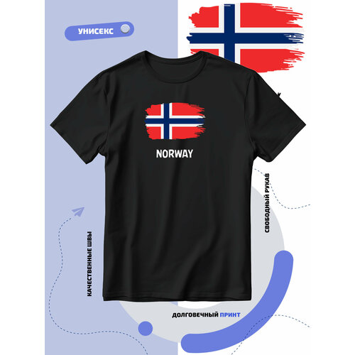 Футболка SMAIL-P с флагом Норвегии-Norway, размер M, черный