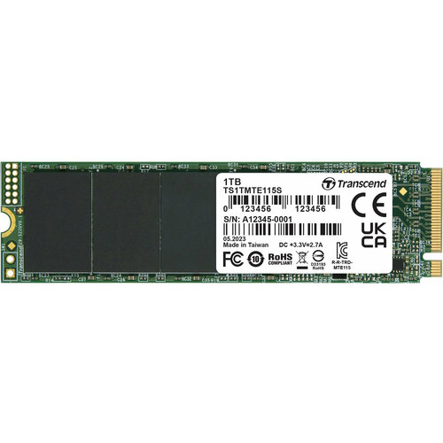 Transcend Накопитель SSD PCI-E 3.0 x4 1Tb TS1TMTE115S 115S M.2 2280 0.2 DWPD