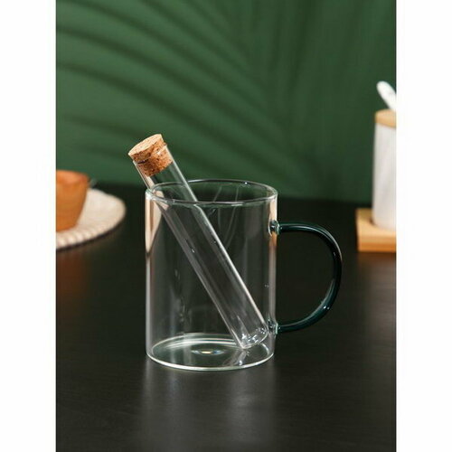 Набор стеклянный для заваривания чая "Алхимия", 2 предмета: сито 30 мл, кружка 250 мл