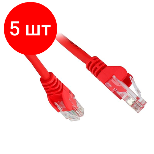 Комплект 5 штук, Патч-корд Lanmaster LSZH UTP Cat.5e, 7.0 м, красный (LAN-PC45/U5E-7.0-RD)