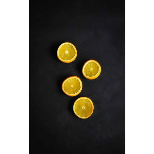Картина на холсте 60x110 LinxOne "Апельсины, фрукты, цитрус, дольки" интерьерная для дома / на стену / на кухню / с подрамником