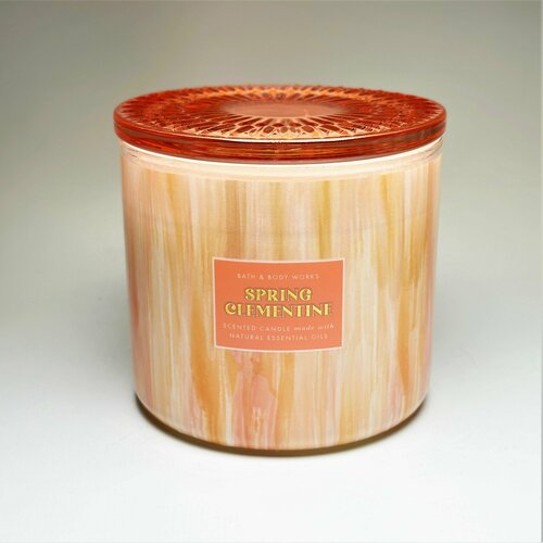 Bath and Body Works свеча ароматическая с 3-мя фитилями Spring Clementine ( 411 гр)
