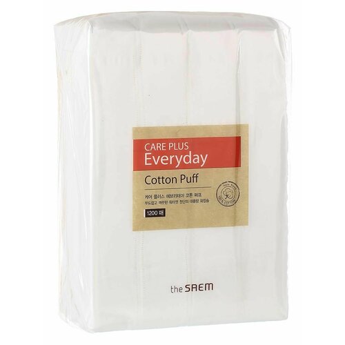 Спонжи Care Plus Everyday Cotton Puff 1200шт, The Saem