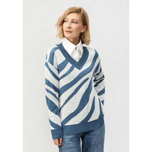 Пуловер VIVAWOOL, размер 52, синий