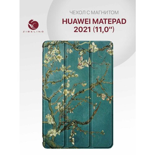 Чехол для Huawei MatePad 2021 (11.0") с магнитом, с рисунком сакура / Хуавей Мейтпад 2021