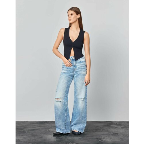 Джинсы широкие Gloria Jeans, размер 40/164, синий