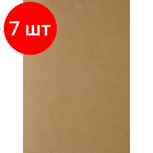 Комплект 7 шт, Крафт-бумага для упаковки А3 OfficeSpace, 100л, 78г/м2