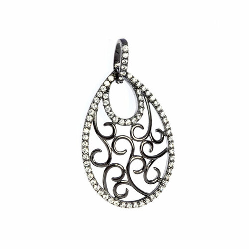 Подвеска ELEMENT47, серебро, 925 проба, фианит