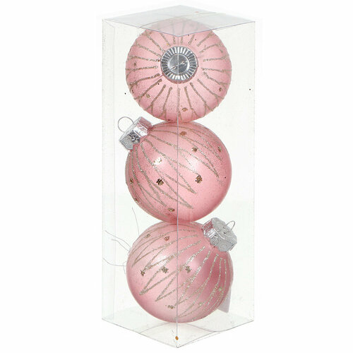 Елочный шар rose pink SYQB-0121109, 3 шт, 8 см
