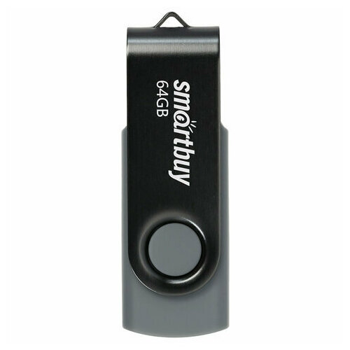 Флеш-диск 64 GB SMARTBUY Twist USB 2.0, черный, SB064GB2TWK - 2 шт.