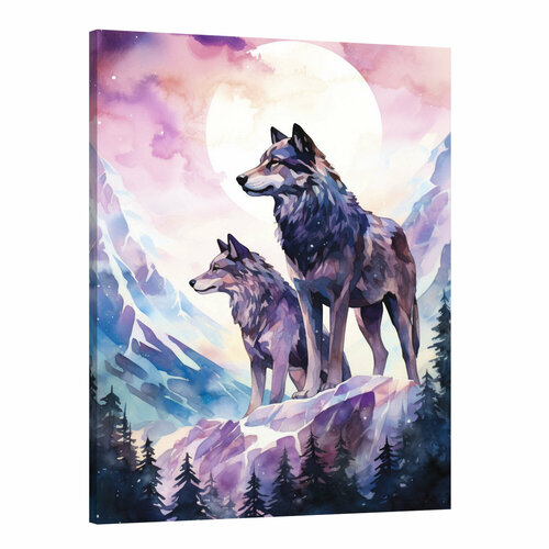 Интерьерная картина 50х70 "Волчья стража"
