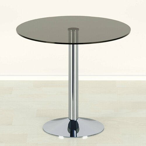 Стеклянный кухонный стол Троя-18 серый/хром D60