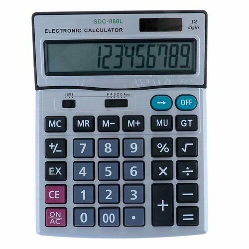 Калькулятор SDC 888 L, 12 разрядный, металлический, серебристый, настольный
