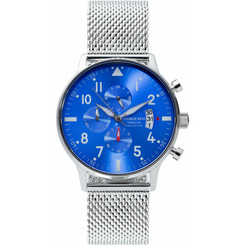 Наручные часы GEORGE KINI, серебряный, синий