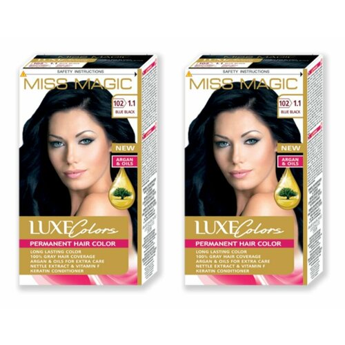 MISS MAGIC Краска для волос Luxe Colors, тон 102/1.1 Дикая слива, 108 мл, 2 штуки/