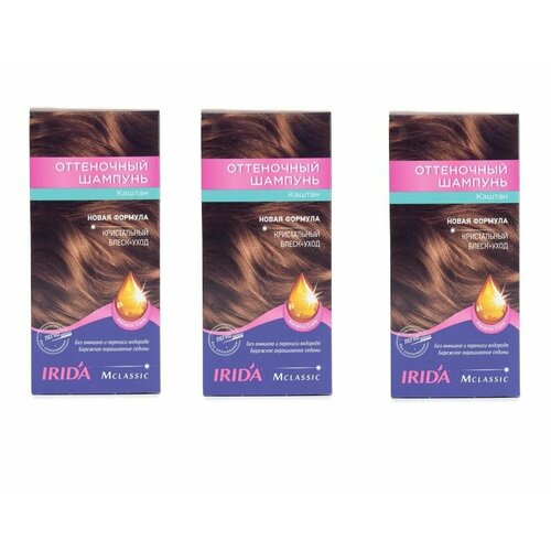 IRIDA Оттеночный шампунь для волос M Classic, Каштан, 75 мл, 3 уп