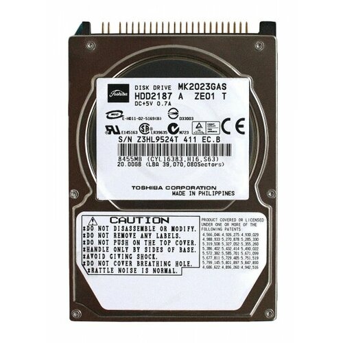 Жесткий диск Toshiba HDD2187 20Gb 4200 IDE 2,5" HDD