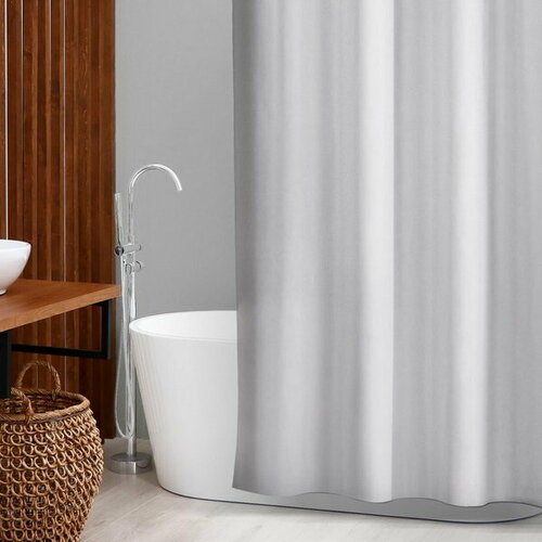 Штора для ванны "Классика" с люверсами, 180x200 см, цвет белый