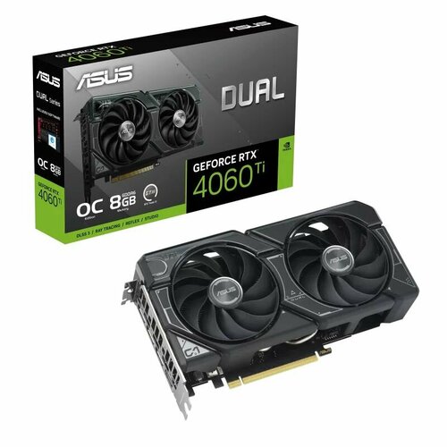 Видеокарта ASUS GeForce RTX 4060 Ti DUAL Edition OC, 8 ГБ (90YV0J40-M0NA00)