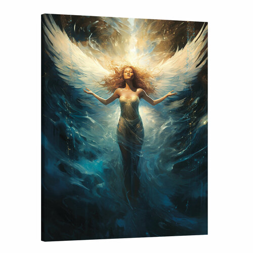 Интерьерная картина 50х70 "Ангел в океане"