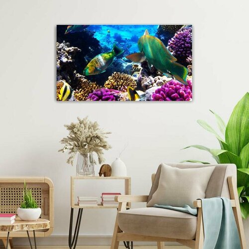 Картина на холсте 60x110 LinxOne "Рыбы Подводный животное" интерьерная для дома / на стену / на кухню / с подрамником