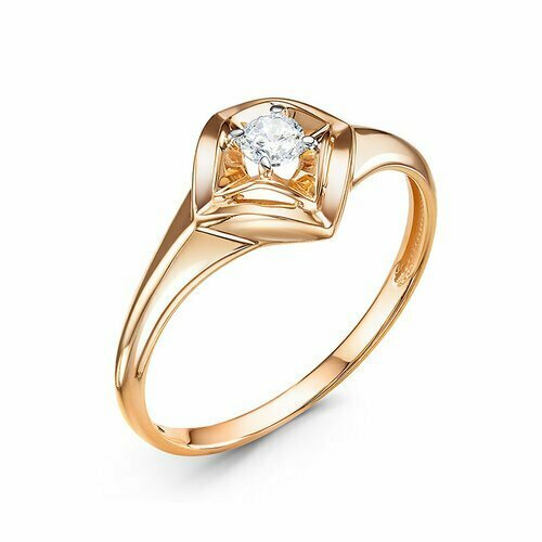 Кольцо Diamant online, золото, 585 проба, фианит, размер 18, бесцветный
