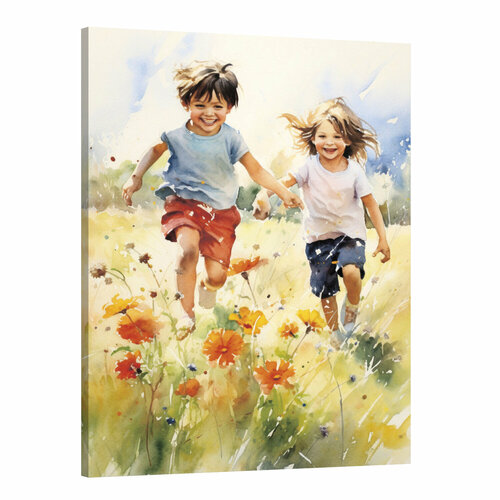 Интерьерная картина 50х70 "Счастливые моменты детства"