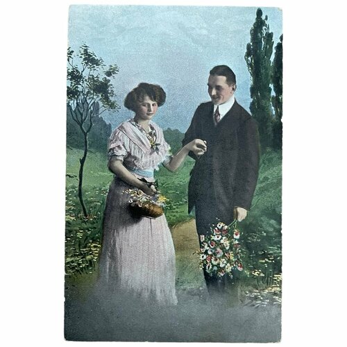 Почтовая открытка "Влюбленные" 1900-1917 гг. Австрия