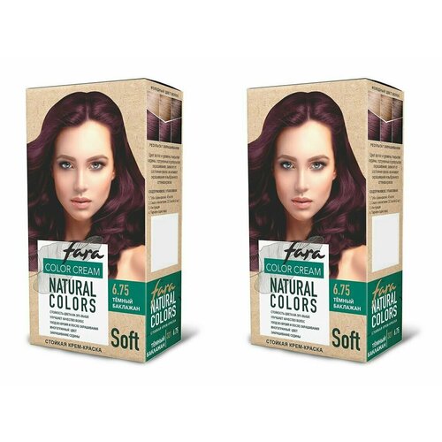 Fara Стойкая крем-краска для волос Natural Color Soft 321 темный баклажан, 90 мл, 2 шт
