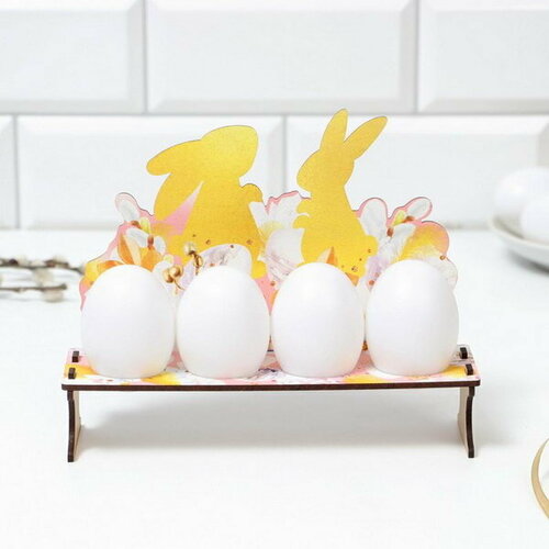 Подставка для 4 яиц "Кролики", 19.6 x 16 x 6.1 см