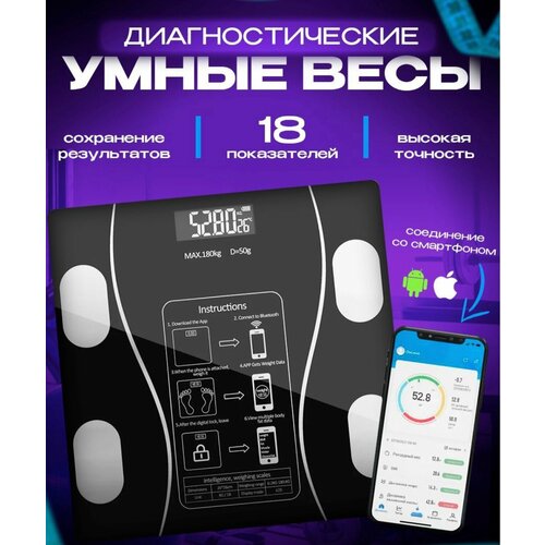 Напольные умные весы c bmi, электронные напольные весы для Xiaomi, iPhone, Android, черные