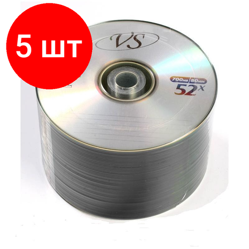 Комплект 5 упаковок, Носители информации CD-R, 52x, VS, Bulk/50, VSCDRB5003