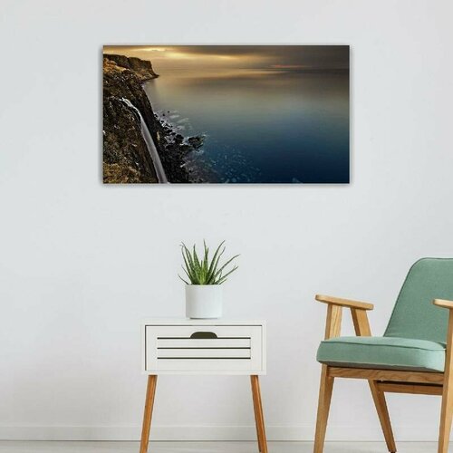 Картина на холсте 60x110 LinxOne "Пейзаж море облачное" интерьерная для дома / на стену / на кухню / с подрамником