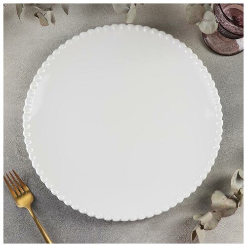 Тарелка обеденная Magistro "Лакомка", 30 см, цвет белый, фарфоровые тарелки, тарелки плоские