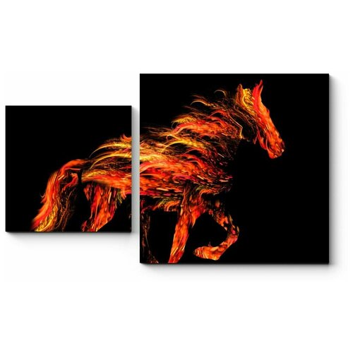 Модульная картина Мчит без устали огненный жеребец 50x30