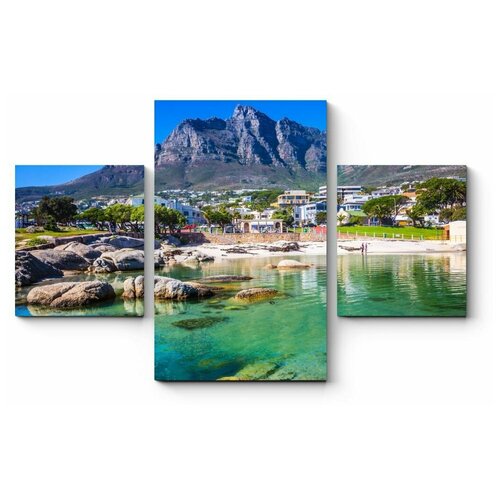 Модульная картина Райский пляж в горах, Кейптаун 100x65