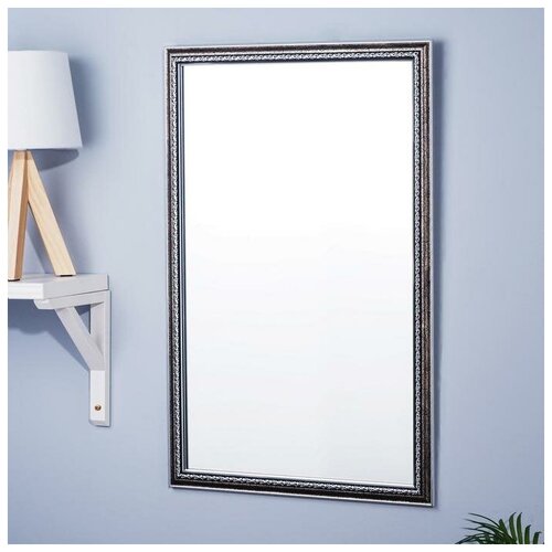 Зеркало «Макао», настенное серебро, 45х70 см, рама пластик, 33 мм