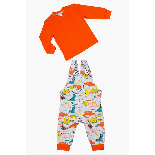 Комплект одежды LITTLE WORLD OF ALENA, размер 80, оранжевый, серый