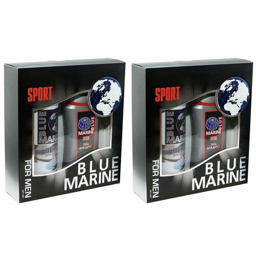 Подарочный набор мужской Festiva Blue Marine Sport, Гель для душа 250 мл + Пена для бритья 200 мл, 2 шт